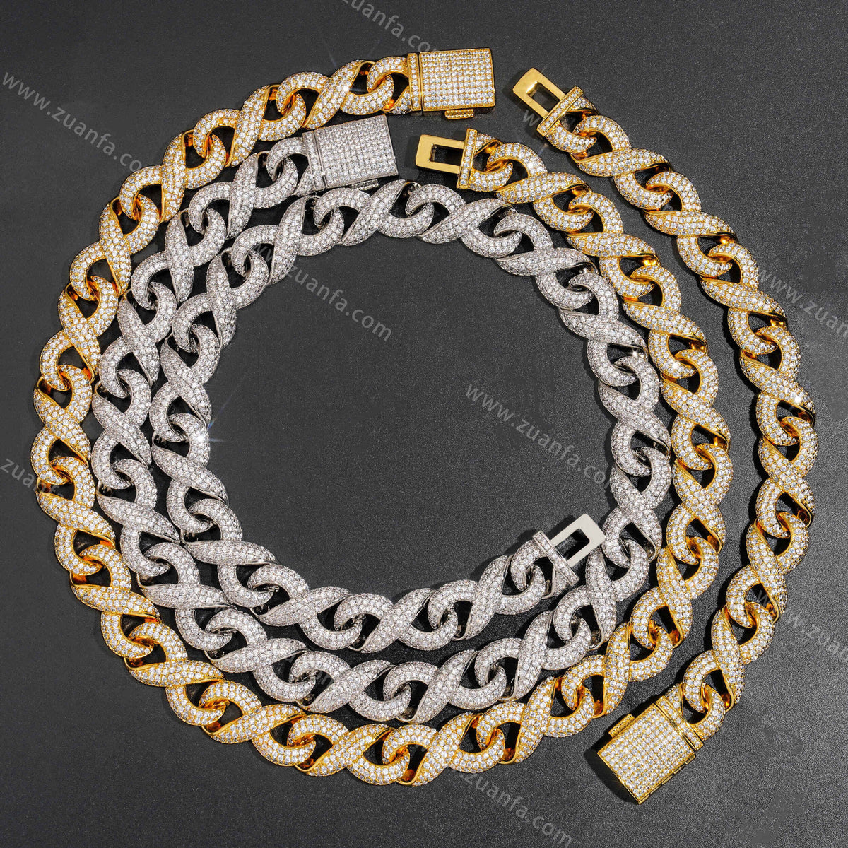 Iced Out 15MM Infinity Cuban Link Chain – Zuanfa Jewelry