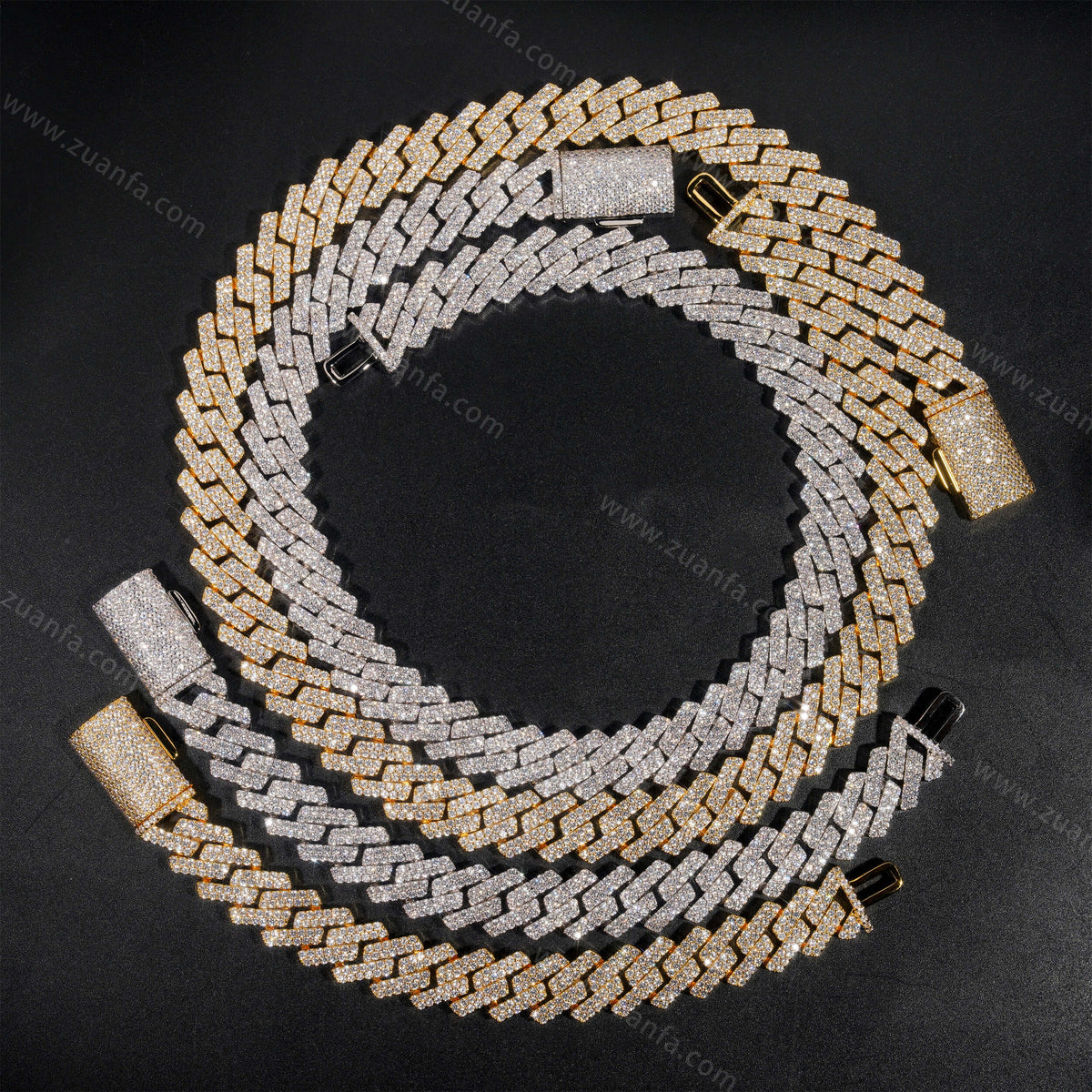 15MM Two Row Diamond Cuban Link Chain – Zuanfa Jewelry